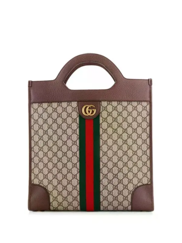 Gucci Ophidia Cut Out Handle Gg Coated Canvas Medium Tote Bag