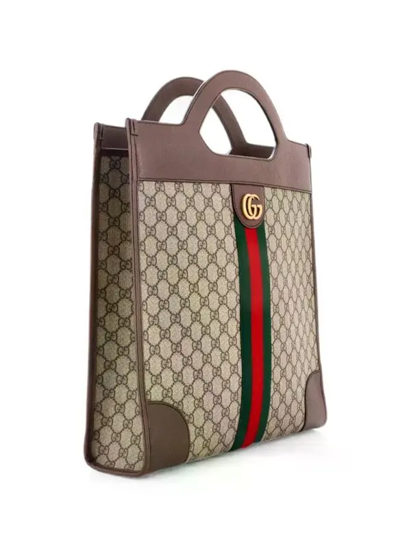 Gucci Ophidia Cut Out Handle Gg Coated Canvas Medium Tote Bag