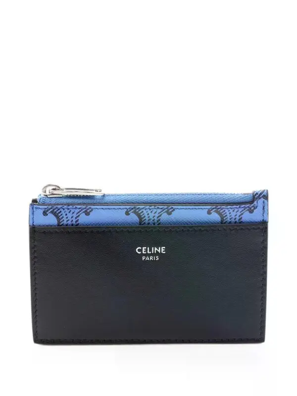 Celine Triomphe Card Case Coin Purse - Blue