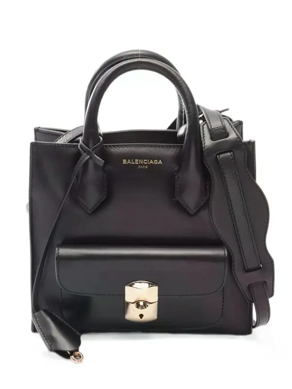 Balenciaga Mini All Afternoon Leather Satchel Bag - Black