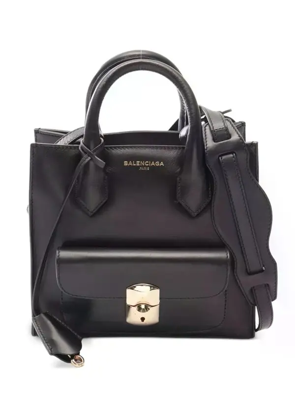 Balenciaga Mini All Afternoon Leather Tote Bag - Black