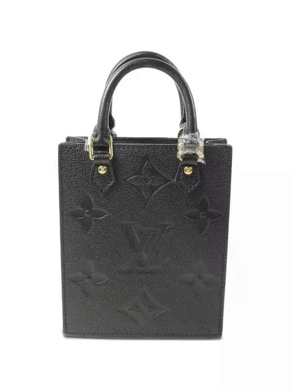 LOUIS VUITTON Monogram Empreinte Petit Sac Plat Tote Bag - Black
