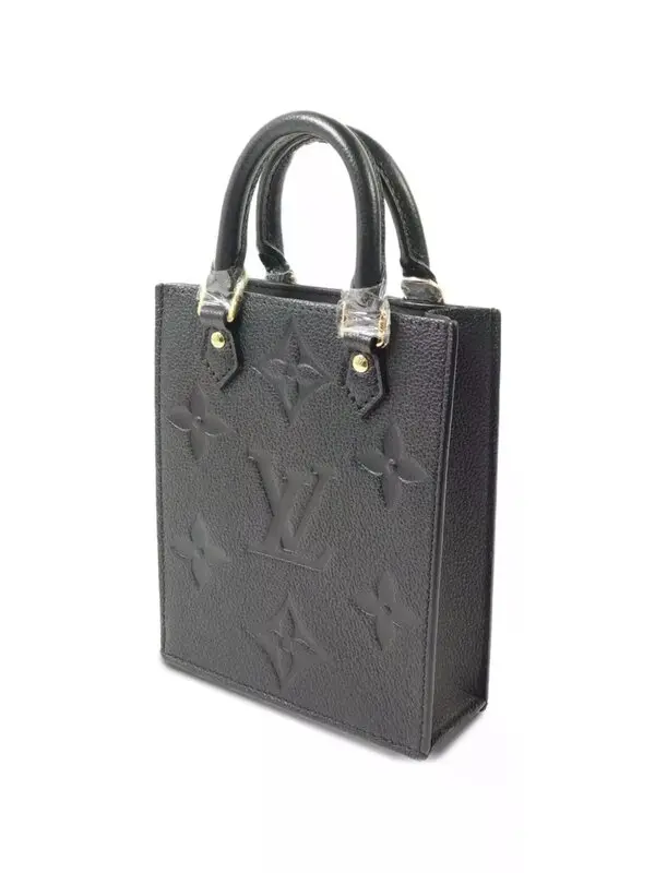 LOUIS VUITTON Monogram Empreinte Petit Sac Plat Tote Bag - Black