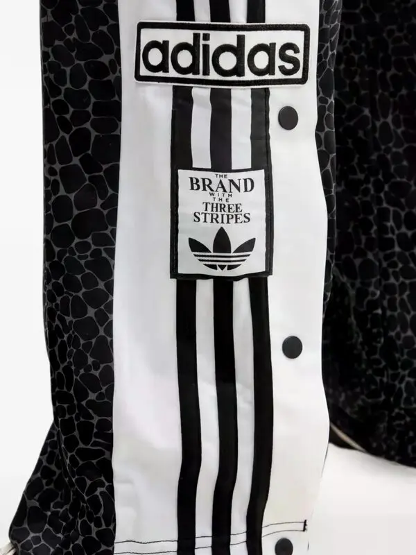 Adidas Leopard Print Track Pants With Side Snap Buttons
