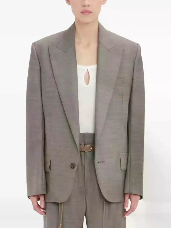 Victoria Beckham Sculptural-sleeve Blazer - Grey