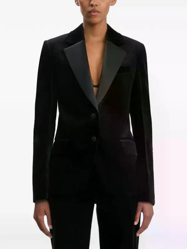 Victoria Beckham Velvet Texture Tailored Jacket