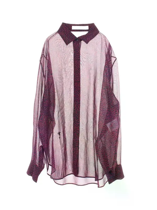 Dior Embroidered Heart-print Silk Blouse - Blue