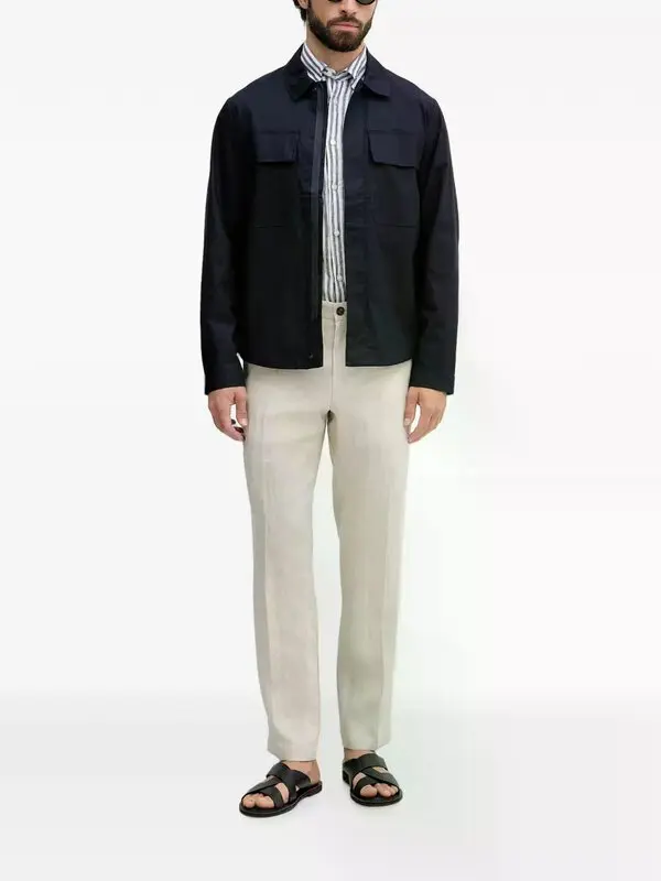 JOOP! Hank Pressed-crease Logo-patch Trousers - Neutrals