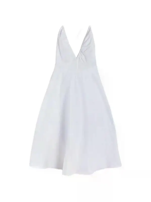 Aspesi Gathered V-neck Dress - White