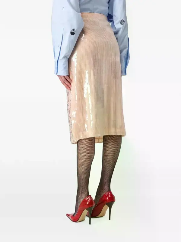 DES_PHEMMES Crystal-embellished Sequined Midi Skirt