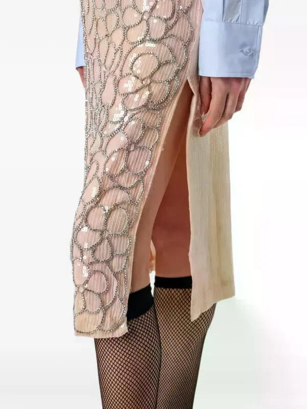 DES_PHEMMES Crystal-embellished Sequined Midi Skirt