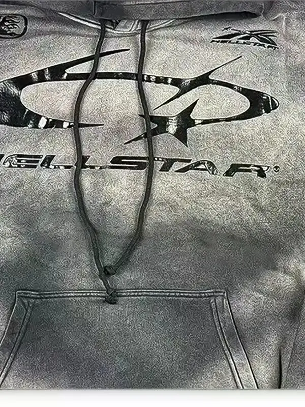 HELLSTAR Logo-print Acid-wash Hoodie