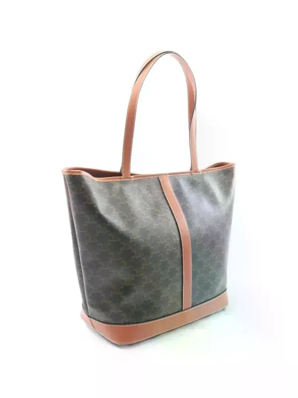 Celine Medium Triomphe Canvas Tote Bag With Leather Trim