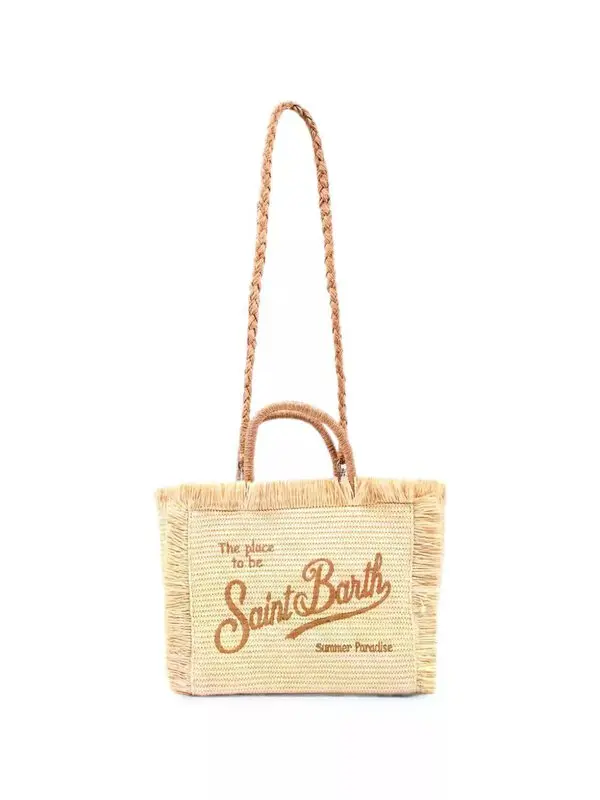 MC2 SAINT BARTH Colette Embroidered Tote Bag - Neutrals