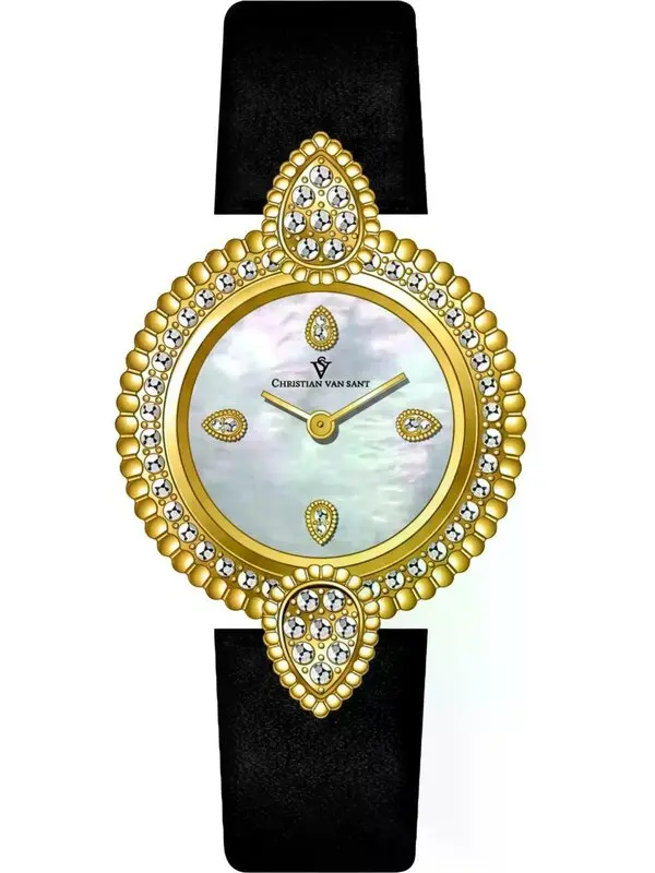 CHRISTIAN VAN SANT Valor Watch With Crystal Embellished Bezel - Silver