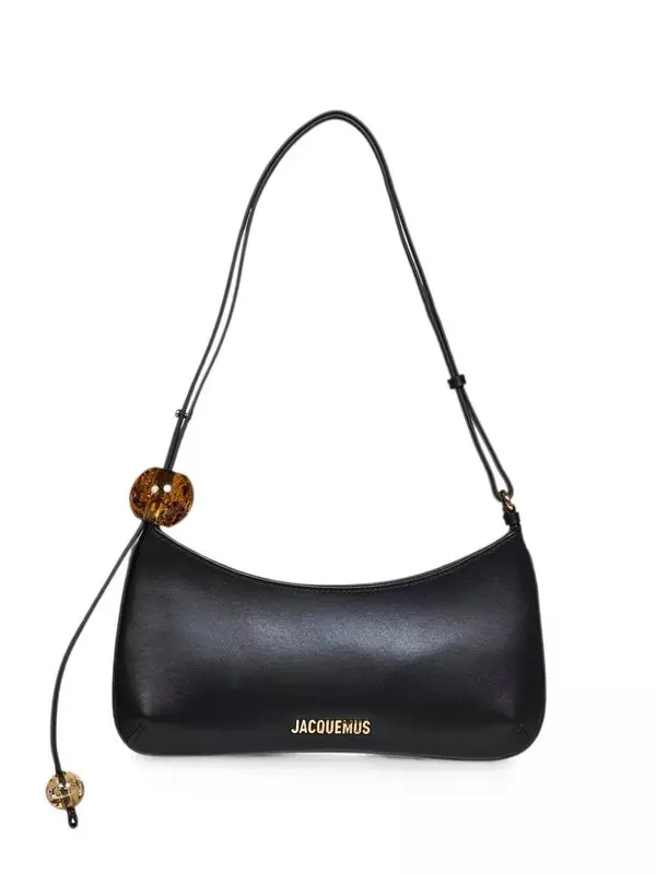 Jacquemus Bisou Perle Logo-plaque Shoulder Bag - Black