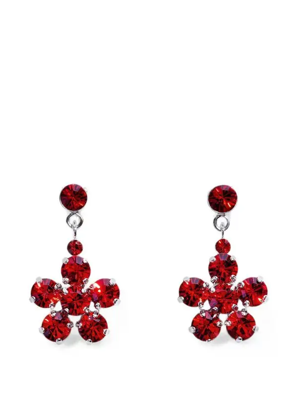 Simone Rocha Crystal Daisy Motif Drop Earrings - Silver