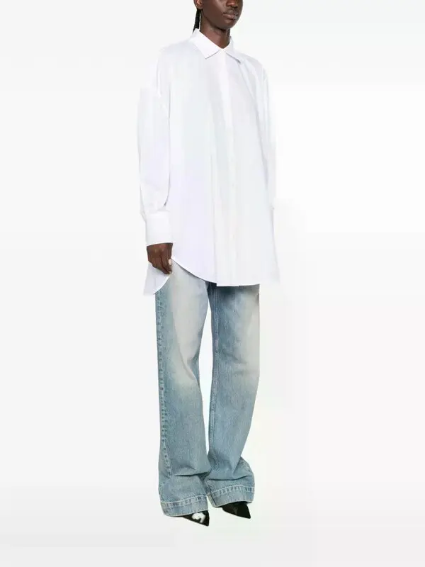 VICOLO Oversized Curved-hem Shirt