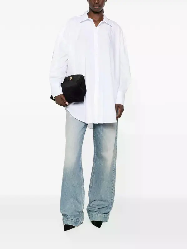 VICOLO Oversized Curved Hem Shirt