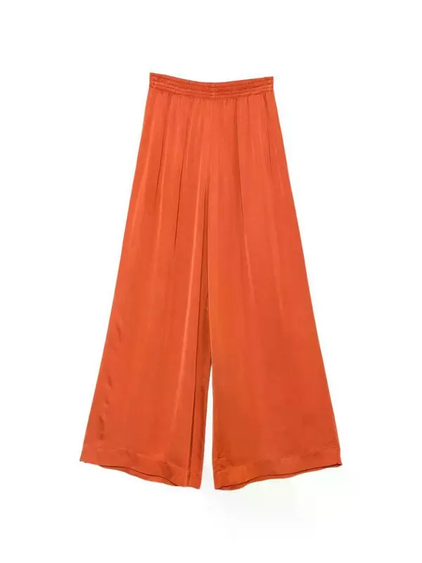 VICOLO Elasticated-waistband Wide-leg Palazzo Pants - Orange