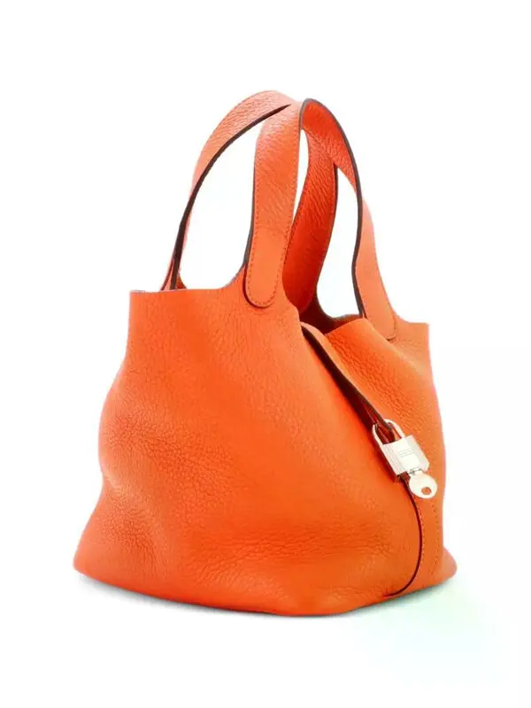 Hermès Picotin Lock Bag Clemence Pm Bucket Bag - Orange