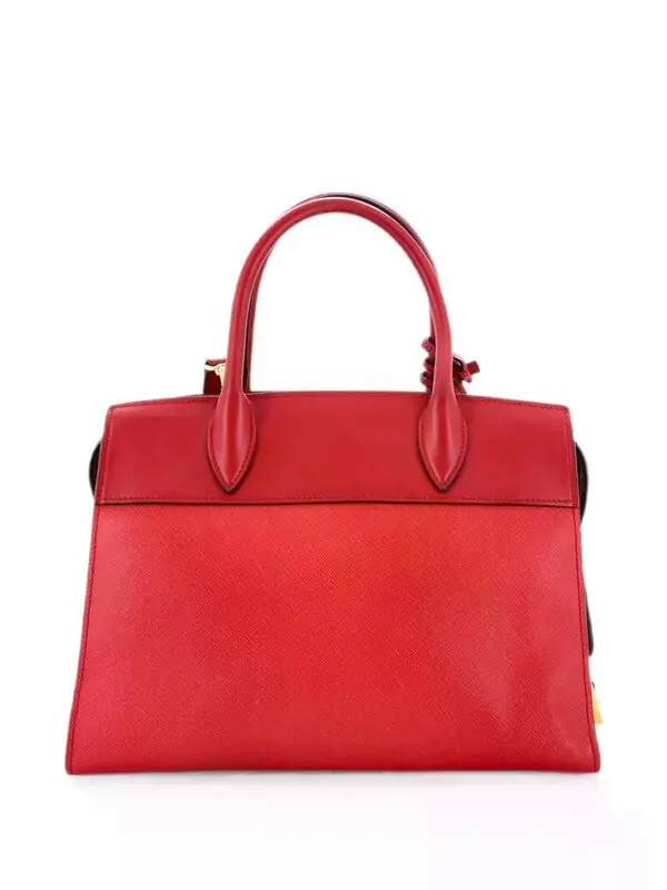 Prada Esplanade Saffiano With City Calf Medium Tote Bag - Red