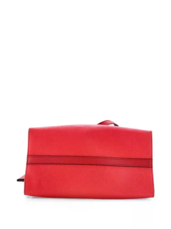 Prada Esplanade Saffiano With City Calf Medium Tote Bag - Red
