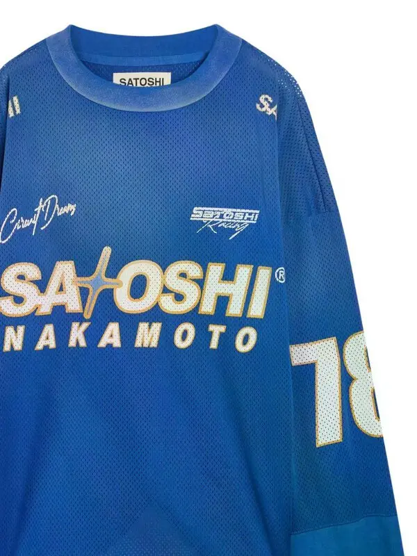 SATOSHI NAKAMOTO Mesh Long-sleeve T-shirt