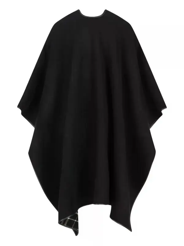 Burberry Check-pattern Embroidered-logo Cape - Black