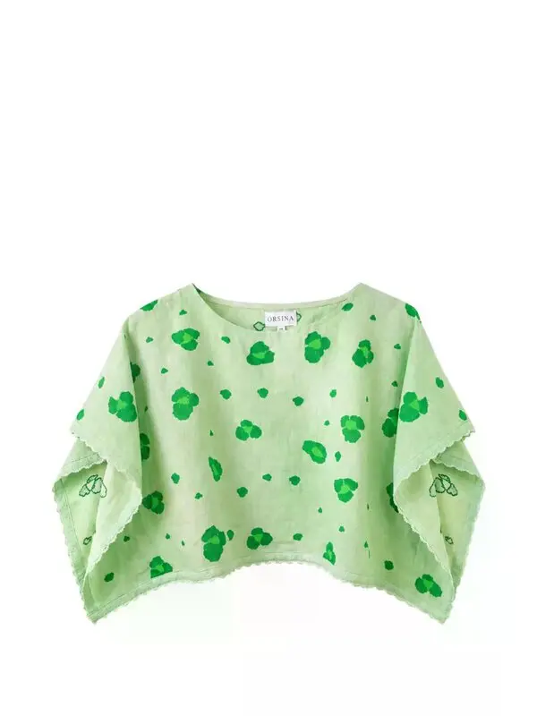 ORSINA Animalier-print Scalloped Top