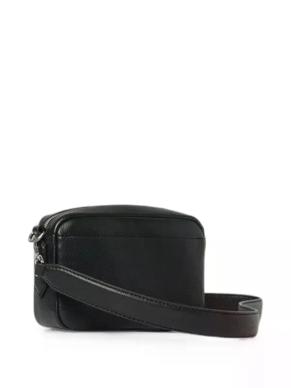 BOSS Grained Leather Shoulder Bag With Embossed Logo