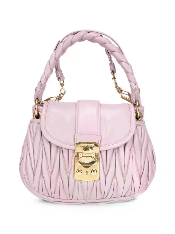 Miu Miu Matelassé Coffer Handbag - Pink