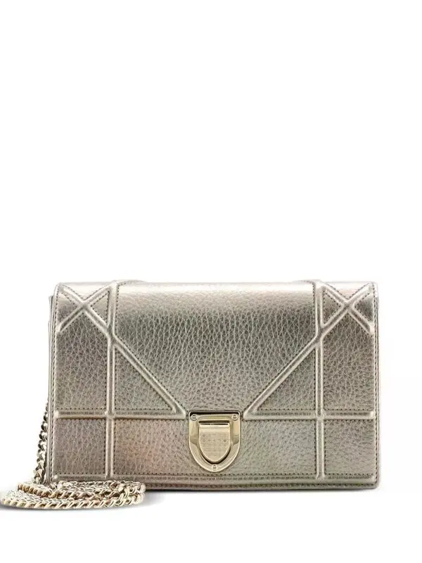 Dior Diorama Flap Bag Grained Calfskin Mini Shoulder Bag - Metallic