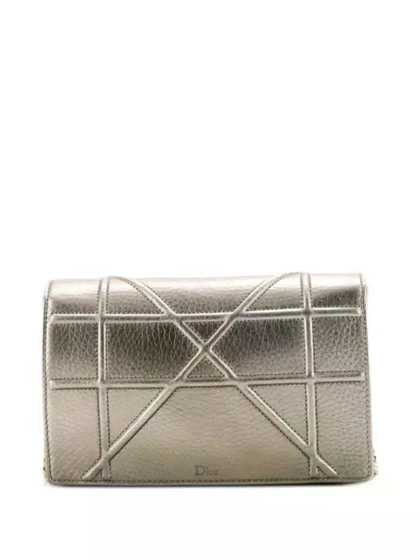 Dior Diorama Flap Bag Grained Calfskin Mini Shoulder Bag - Metallic