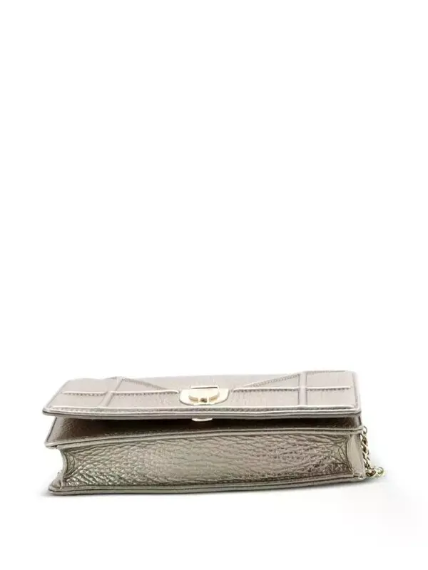 Dior Diorama Flap Bag Grained Calfskin Mini Shoulder Bag - Metallic