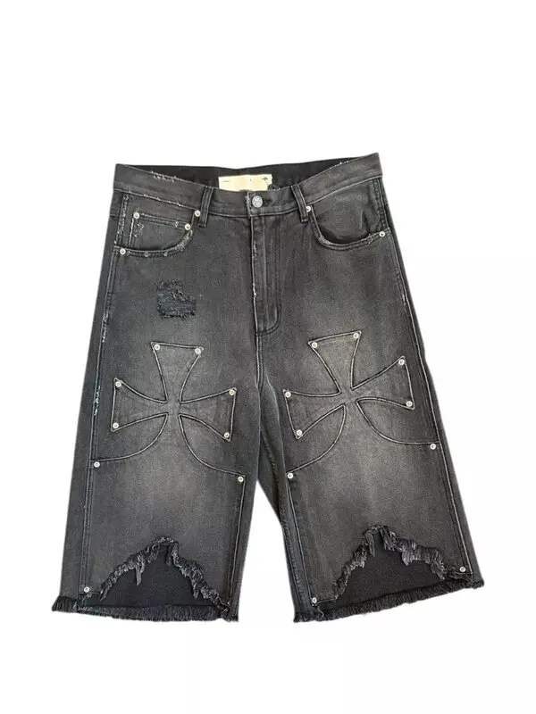 SEKRIT Chopper Distressed Denim Shorts