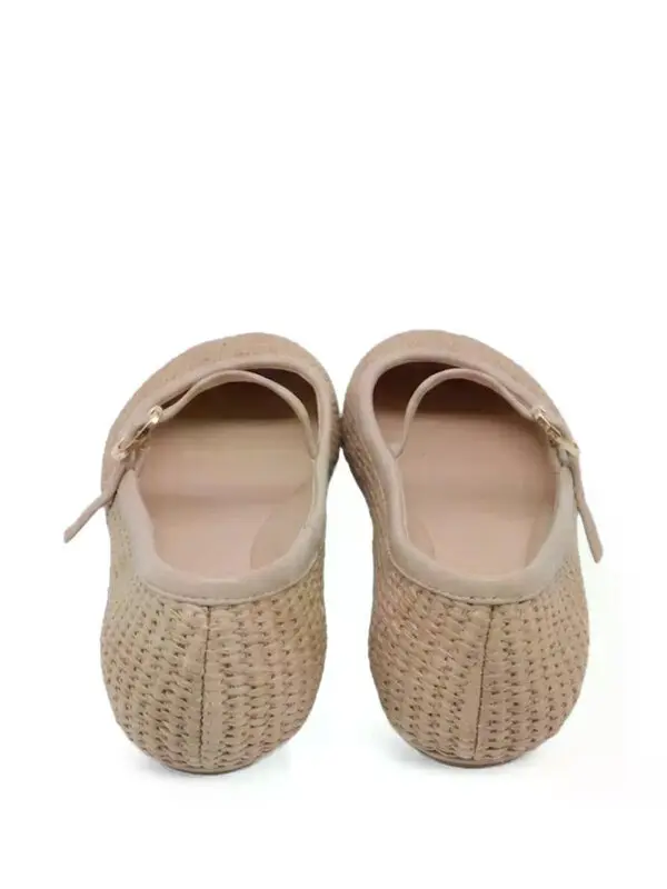 GIANVITO ROSSI Carla Raffia Ballet Flats