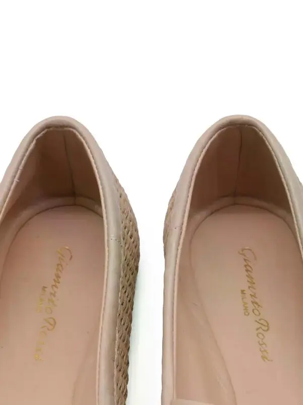 GIANVITO ROSSI Carla Raffia Ballet Flats