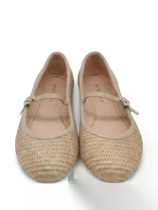 GIANVITO ROSSI Carla Raffia Ballet Flats