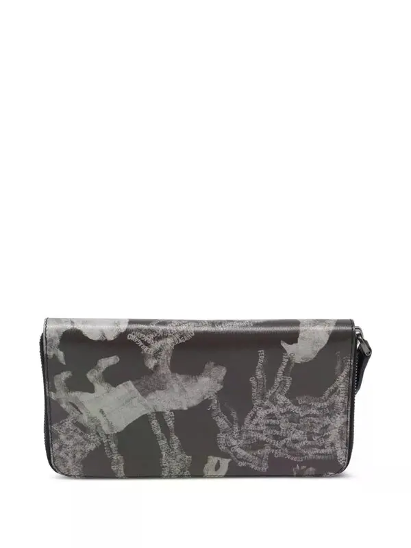 FERRAGAMO Paint-print Zip-around Wallet - Brown