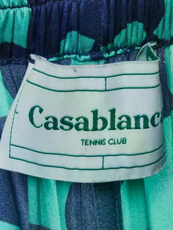Casablanca Pool Tile Print Silk Trousers
