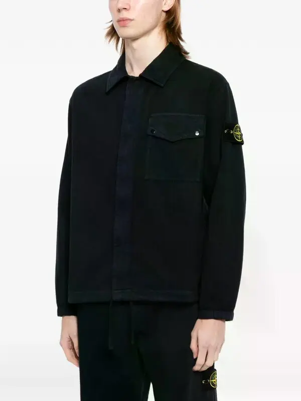 Stone Island Compass-motif Patch-pocket Shirt