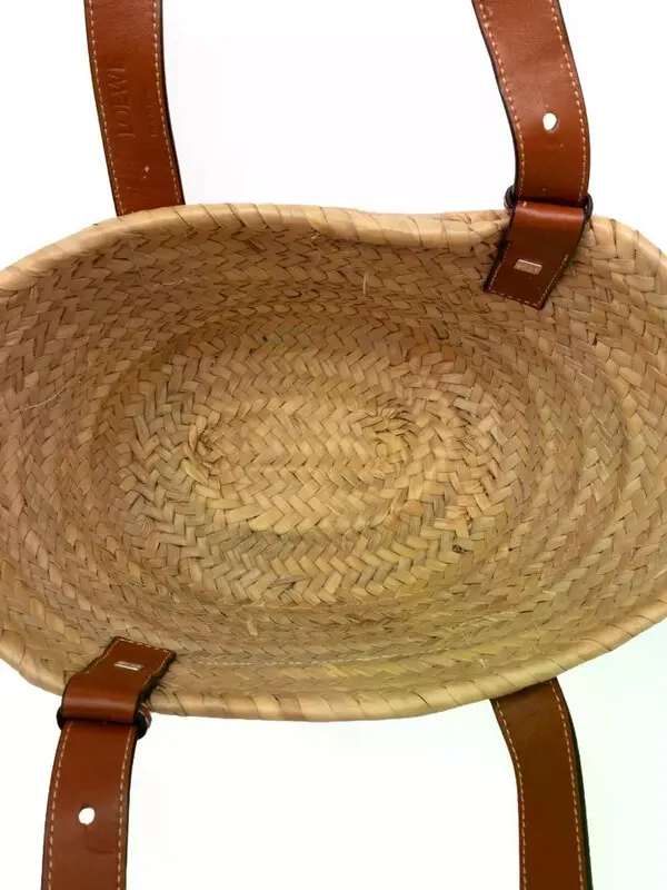 Loewe 2017 Small Raffia Anagram Basket Tote Bag