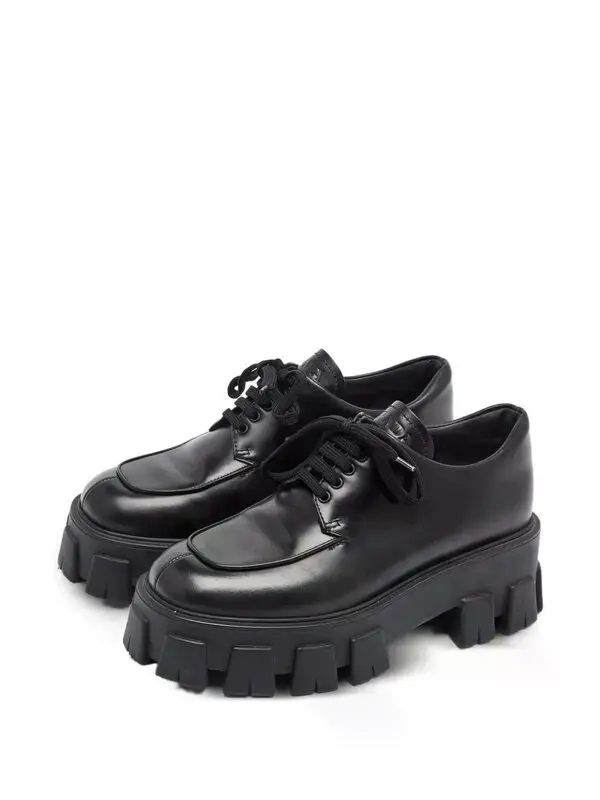 Prada Monolith Derby Shoes - Black
