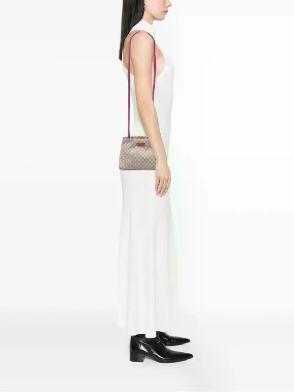 Celine 2008 Macadam Canvas Kisslock Crossbody Bag - Neutrals