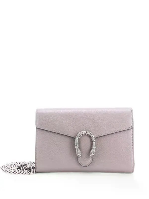 Gucci Dionysus Chain Wallet Leather Embellished Small Crossbody Bag - Grey