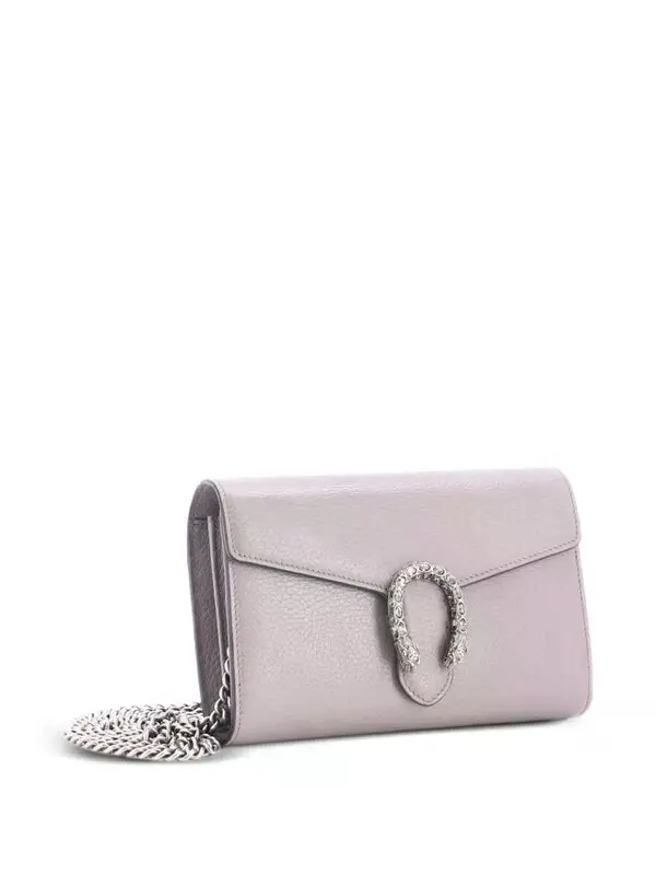 Gucci Dionysus Chain Wallet Leather Embellished Small Crossbody Bag - Grey