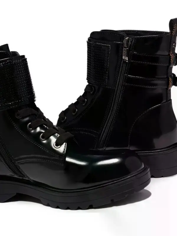 Guess Wanda Buckled Mesh-strap Ankle Boots