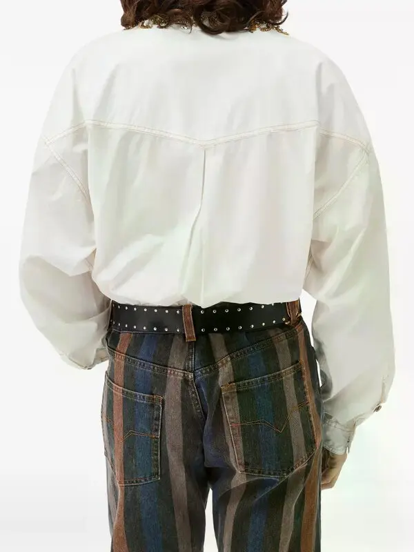 Versace Embroidered Cotton-poplin Shirt