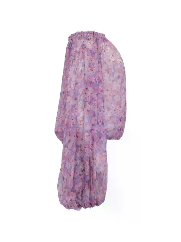 Caroline Constas Floral Print Off-shoulder Top - Purple